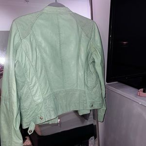 SAKI | Jackets & Coats | Saki Green Leather Jacket | Poshmark